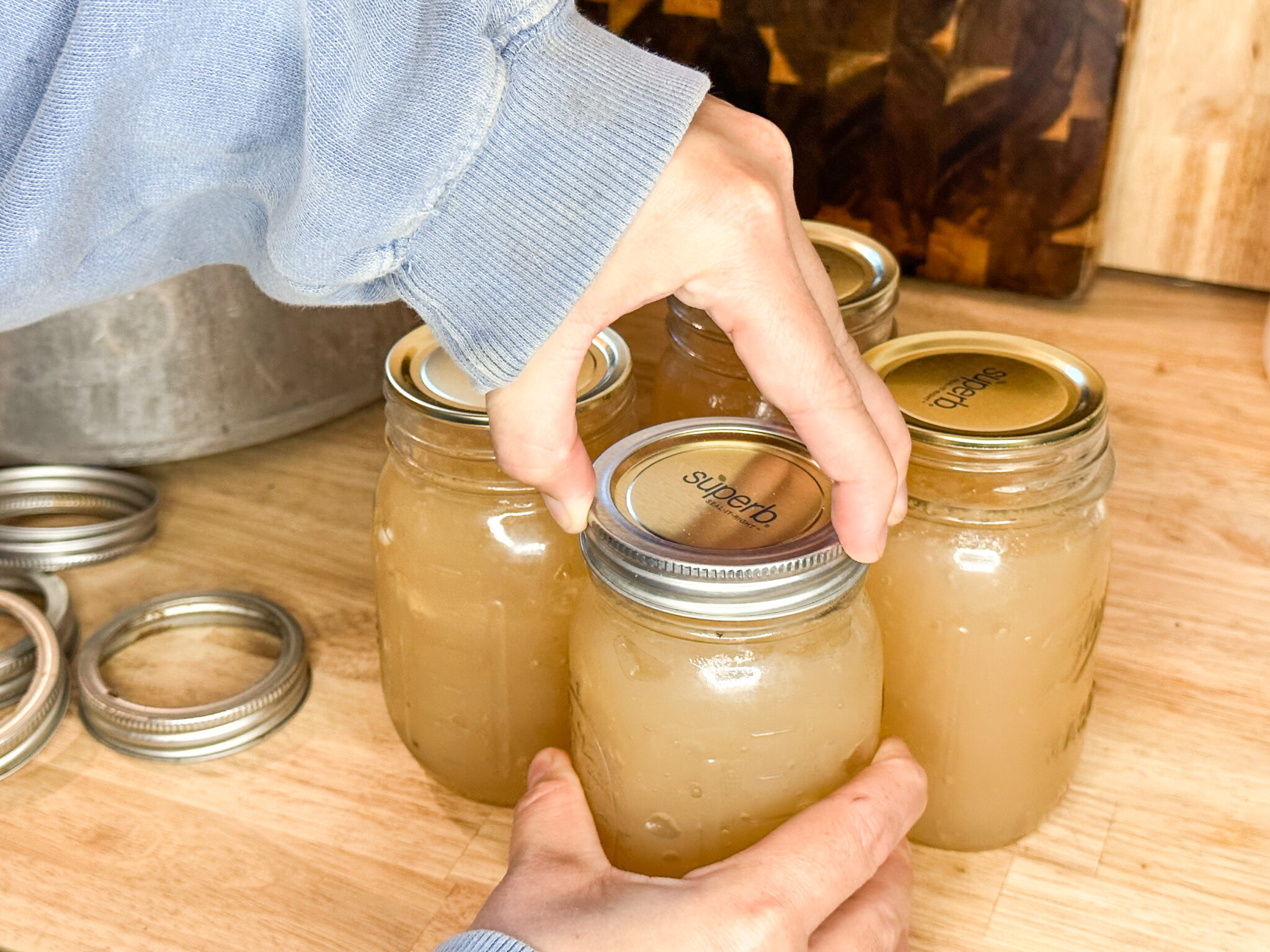 Pressure Canning Bone Broth (Chicken, Beef, or Turkey) - At Home on the ...